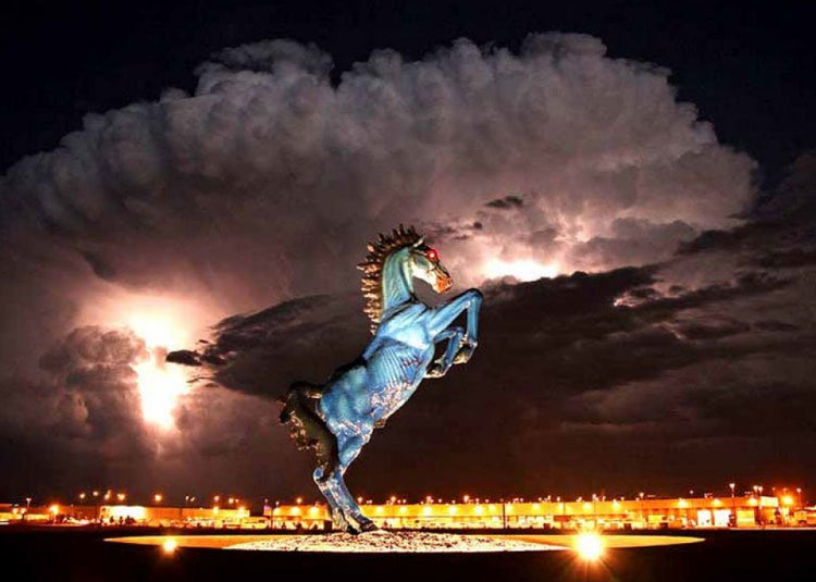 The Story of Blucifer, the Demonic Blue Mustang at DIA – Denver Apparel ...